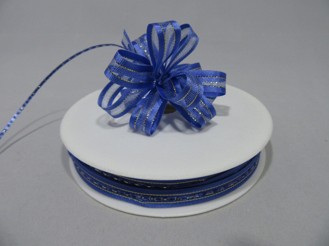 10mm 3/8" Pullbow Ribbon, 2 or 25 Metres Organza and Satin Gold Trim ...