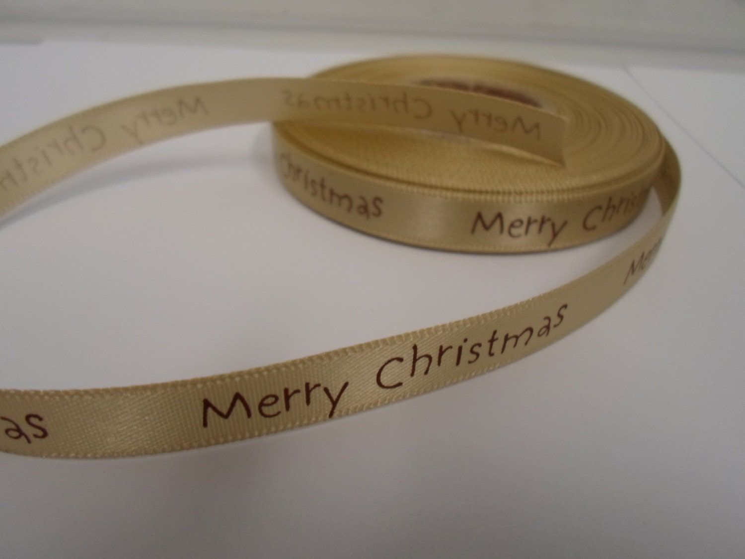 10mm Merry Christmas Satin Ribbon 2 or 20 Metres Xmas Red - Etsy