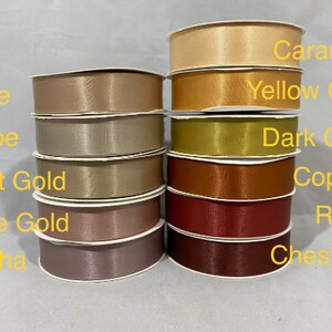 38mm Double Side Satin Ribbon, 2 Metres or 25 Metre Full Roll 3.8cm ...
