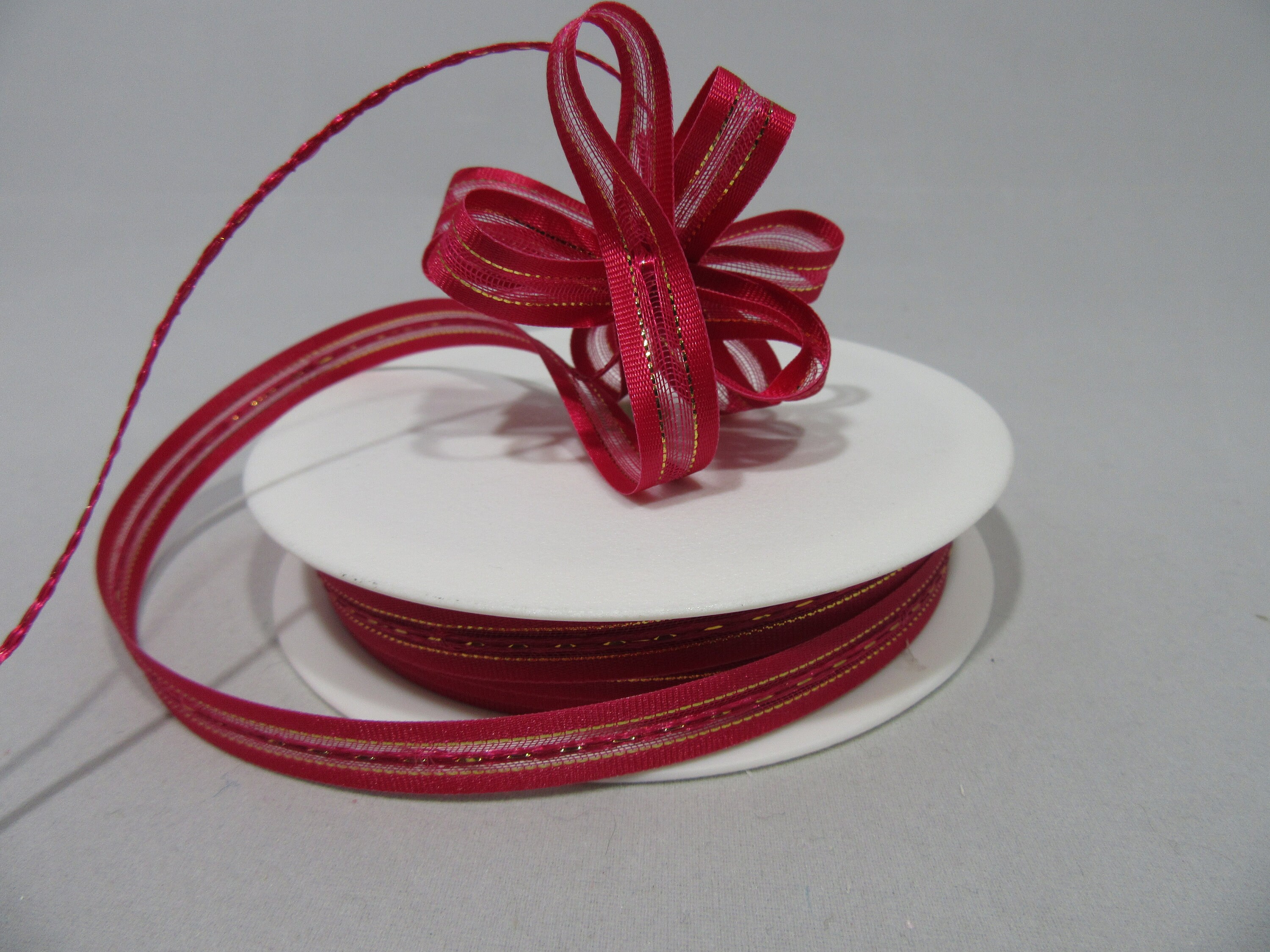 10mm 3/8" Pullbow Ribbon, 2 or 25 Metres Organza and Satin Gold Trim ...