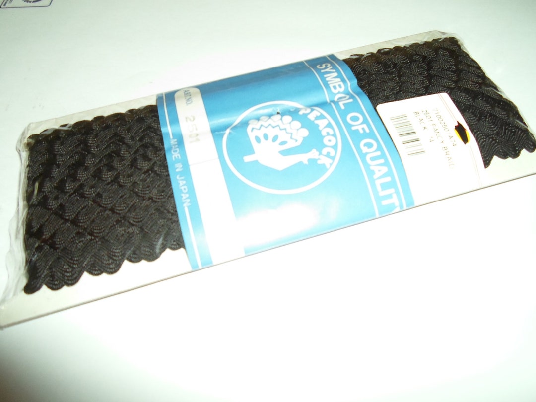 1 Roll of Black Ric Rac, Rick Rack Lace, Minimum 27 Metres, Braid ...