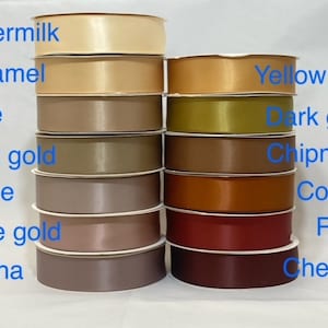 38mm Double Side Satin Ribbon, 2 Metres or 25 Metre Full Roll 3.8cm ...