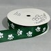 25mm 1" Pet Paw Print Satin Ribbon, 2 or 25 Metres Cat Dog Prints Paws ...