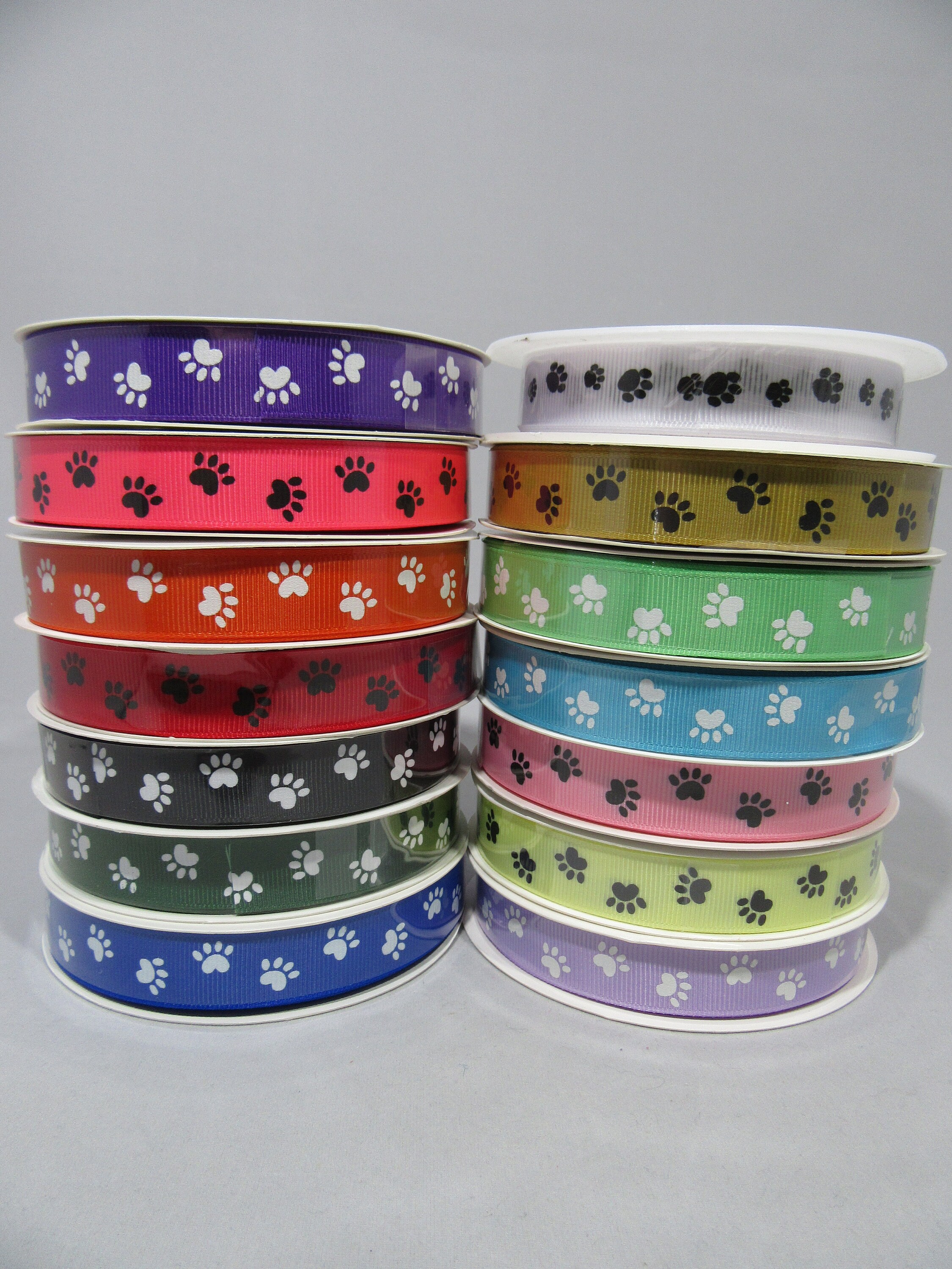 16mm Pet Paw Print Grosgrain Ribbon 2 or 20 Metres Cat Dog - Etsy