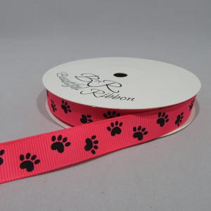 16mm 5/8" Pet Paw Print Grosgrain Ribbon, 2 or 20 Metres Cat Dog Prints ...