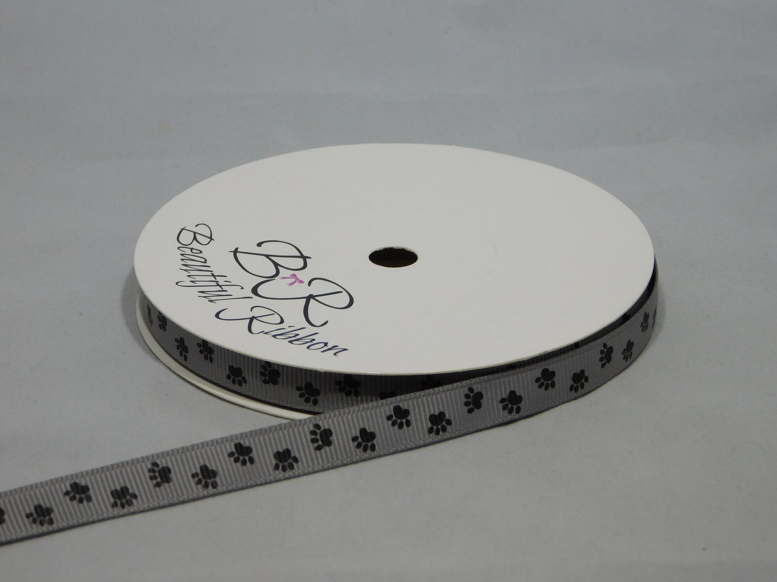 10mm 3/8" Pet Paw Print Grosgrain Ribbon, 2 or 20 Metres Cat Dog Prints ...