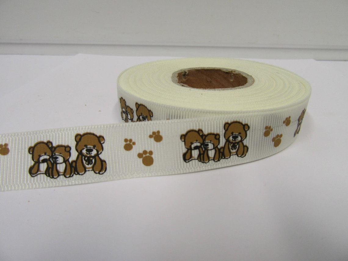 16mm 25mm Teddy Bear Grosgrain Ribbon 2 or 20 Metres Printed | Etsy