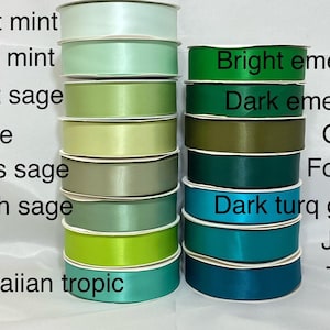 25mm Satin Ribbon, 2 Metres or 25 Metre Full Roll Double Sided 2.5cm ...