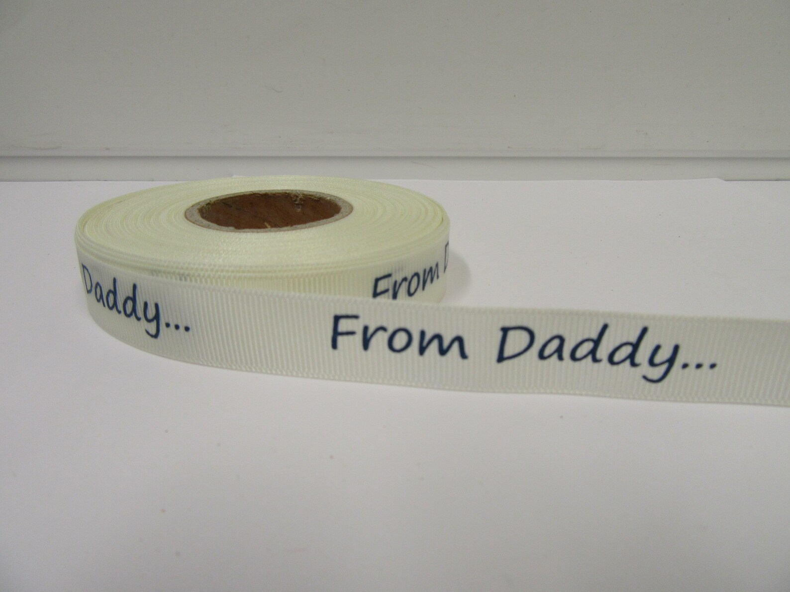 16mm Woven Ribbon, 2 or 20 Metres From Mummy Daddy Ribbon Blue or Red ...