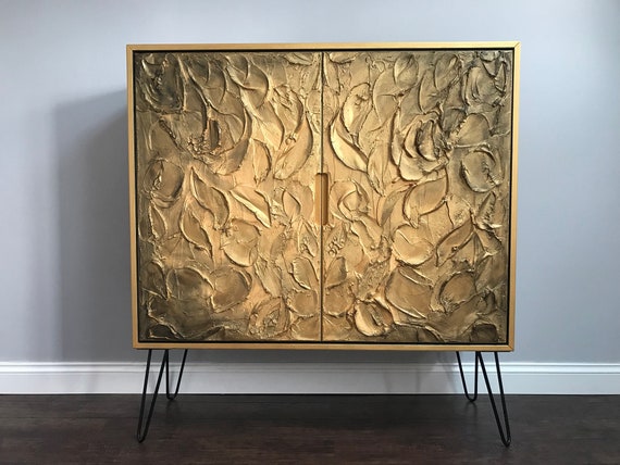 Large Cabinet Gold Etsy