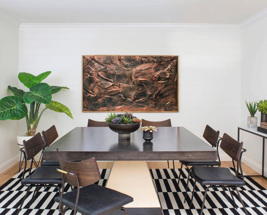 Textured Wall Art Copper. Contemporary Painting. Abstract Art ...