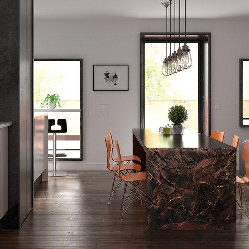 Contemporary Kitchen Island in Copper. Breakfast Bar. Dining - Etsy UK