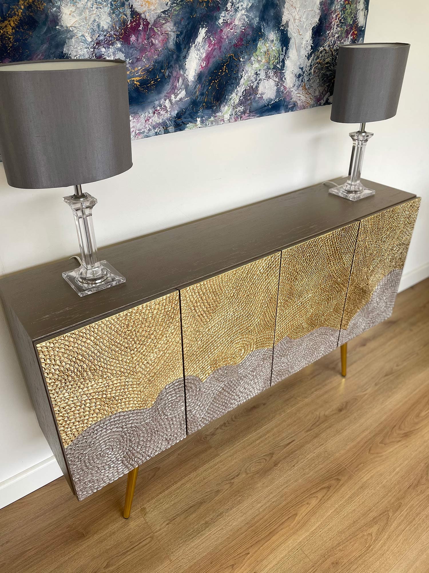 Gold and silver sideboard store