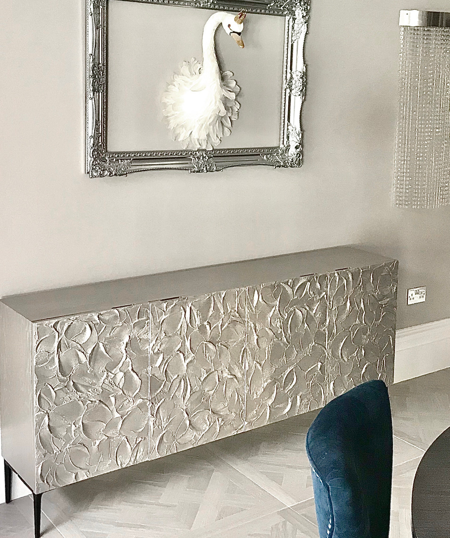 Large Contemporary Sideboard Silver - Etsy UK