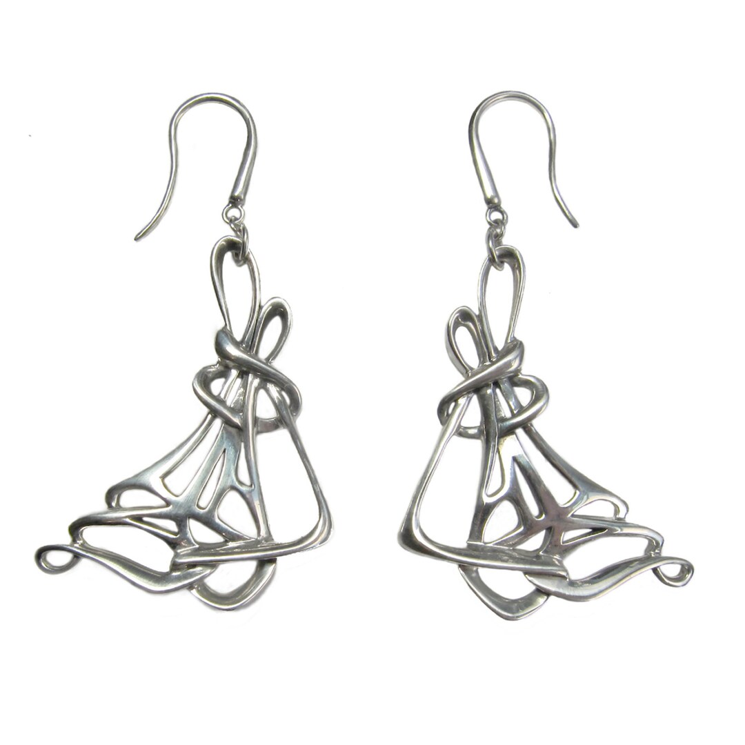 Sterling Silver Earrings Open Work Earrings Cosmic Earrings - Etsy