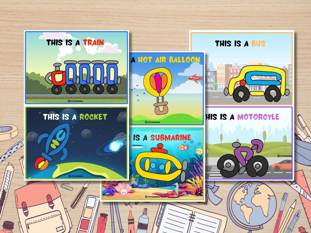 Transportation Play Dough Mats Printable, Printable Montessori ...