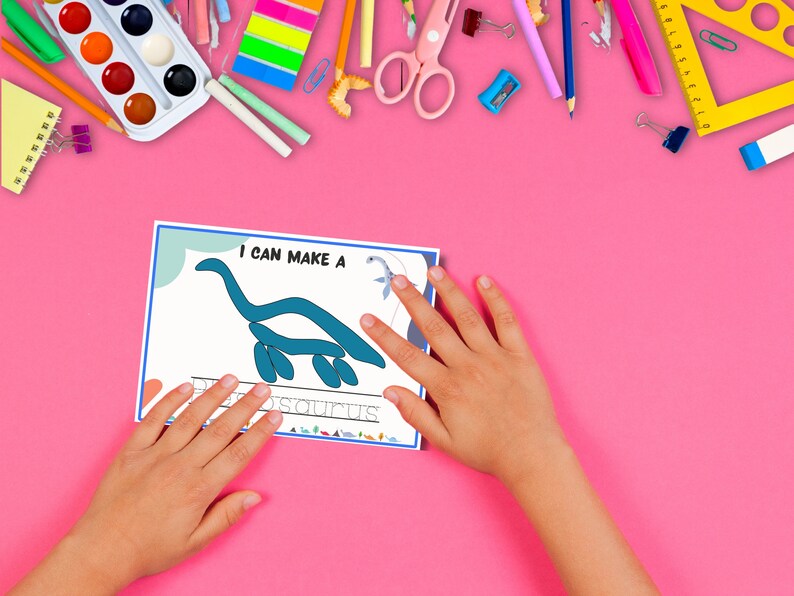 Dinosaur Play Dough Mats Printable, Printable Montessori Materials ...