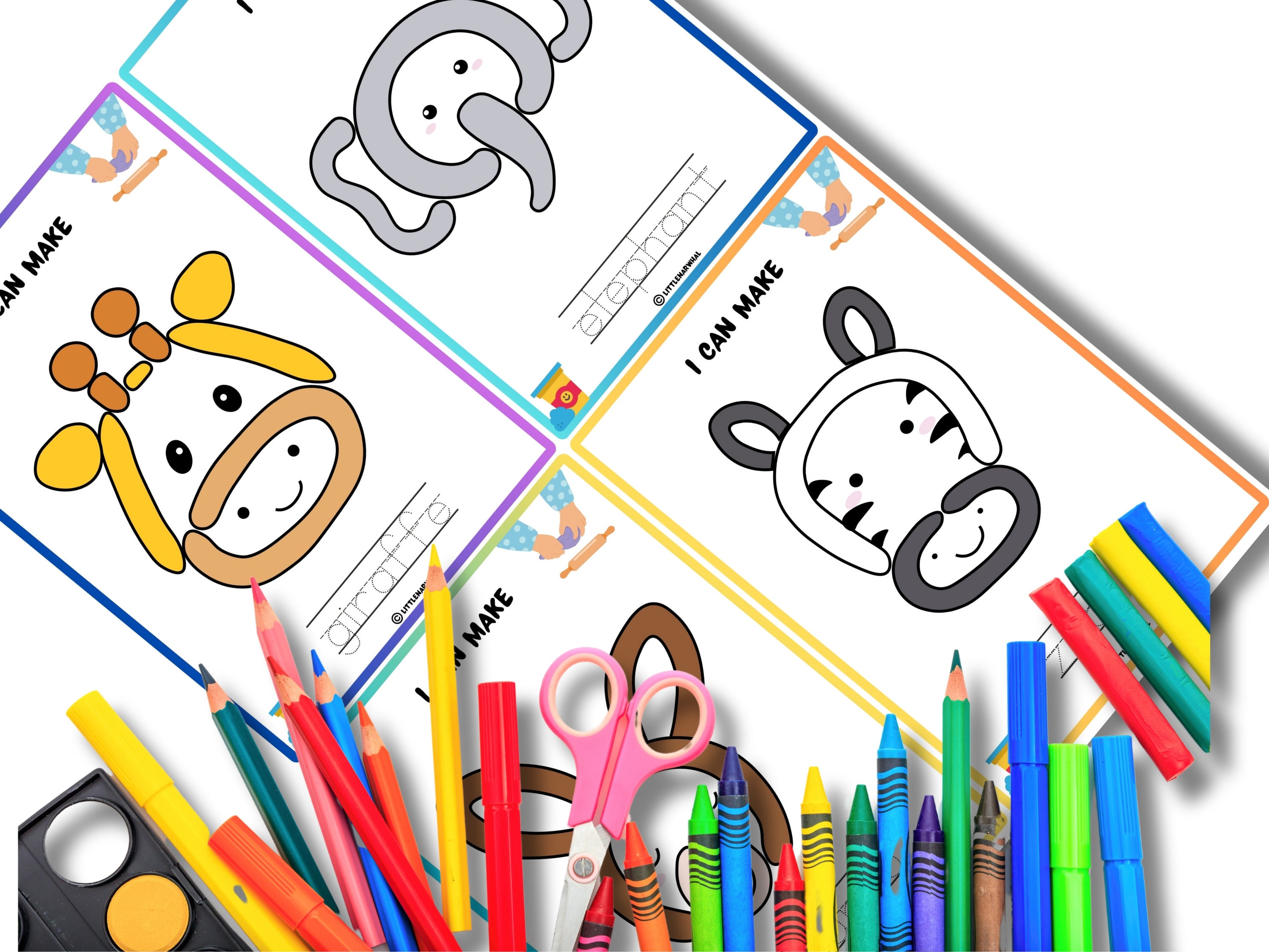 Animal Play Dough Mats Printable, Montessori Preschool Activities ...