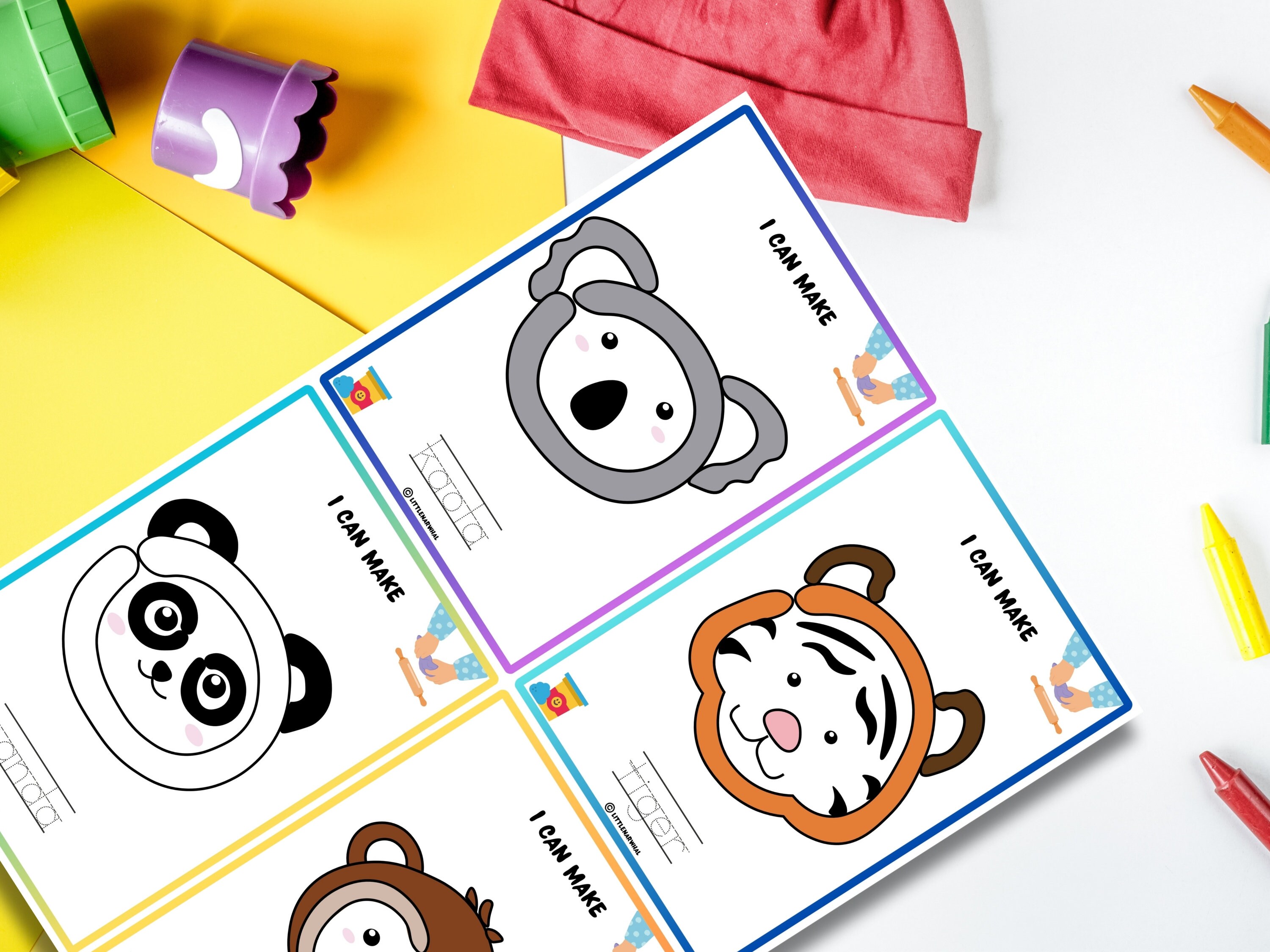 Animal Play Dough Mats Printable, Montessori Preschool Activities ...