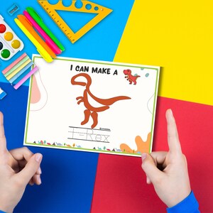 Dinosaur Play Dough Mats Printable, Printable Montessori Materials ...