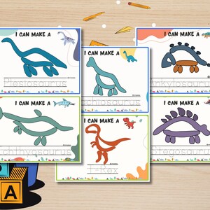 Dinosaur Play Dough Mats Printable, Printable Montessori Materials ...