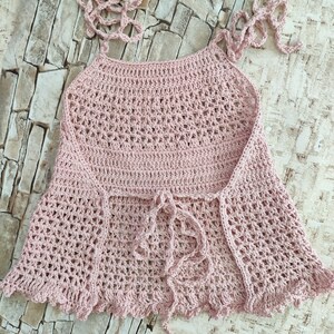 Crochet Top for Little / Toddler Girls in Powder Handmade Kids Clothing ...