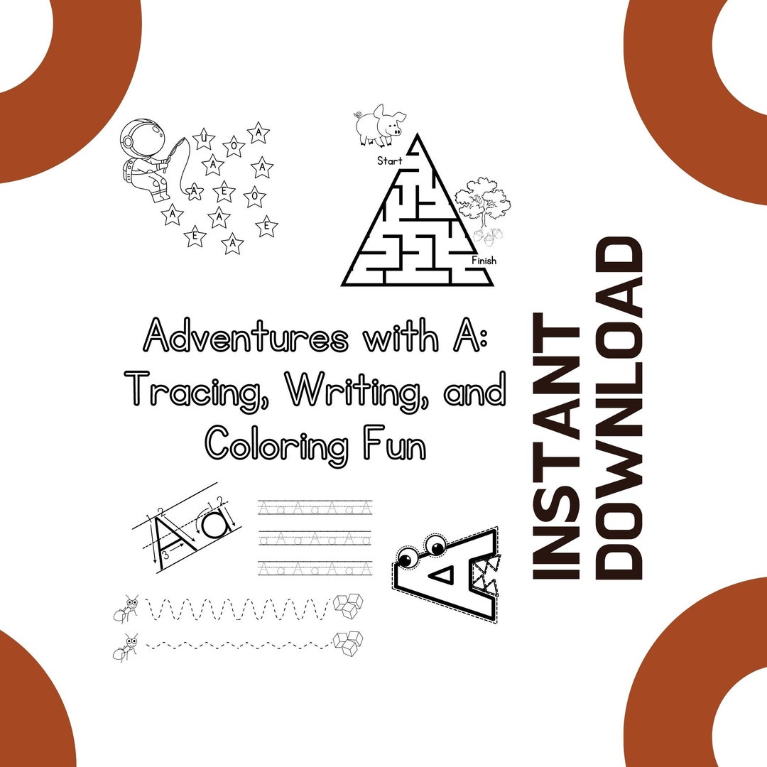Letter A Tracing Pages Toddler Activity Book Back to Schol - Etsy