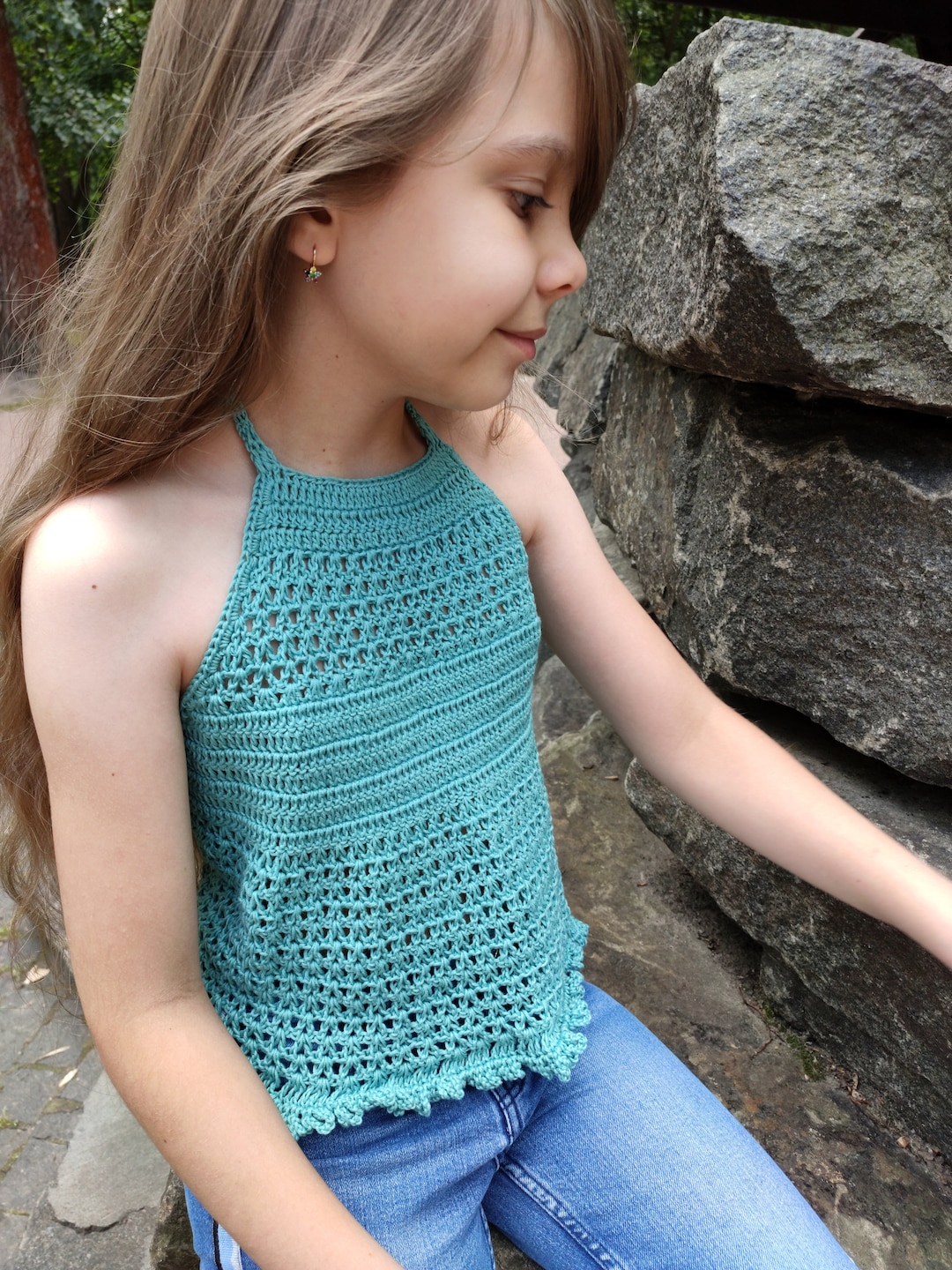 Crochet Halter Top for Little Girls Bohemian Beach Clothing - Etsy