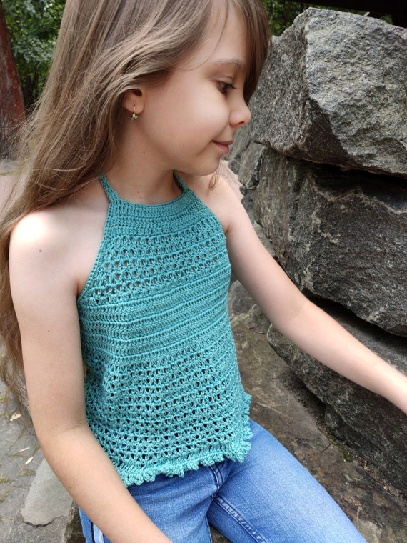 Crochet Halter Top for Little Girls Bohemian Beach Clothing - Etsy