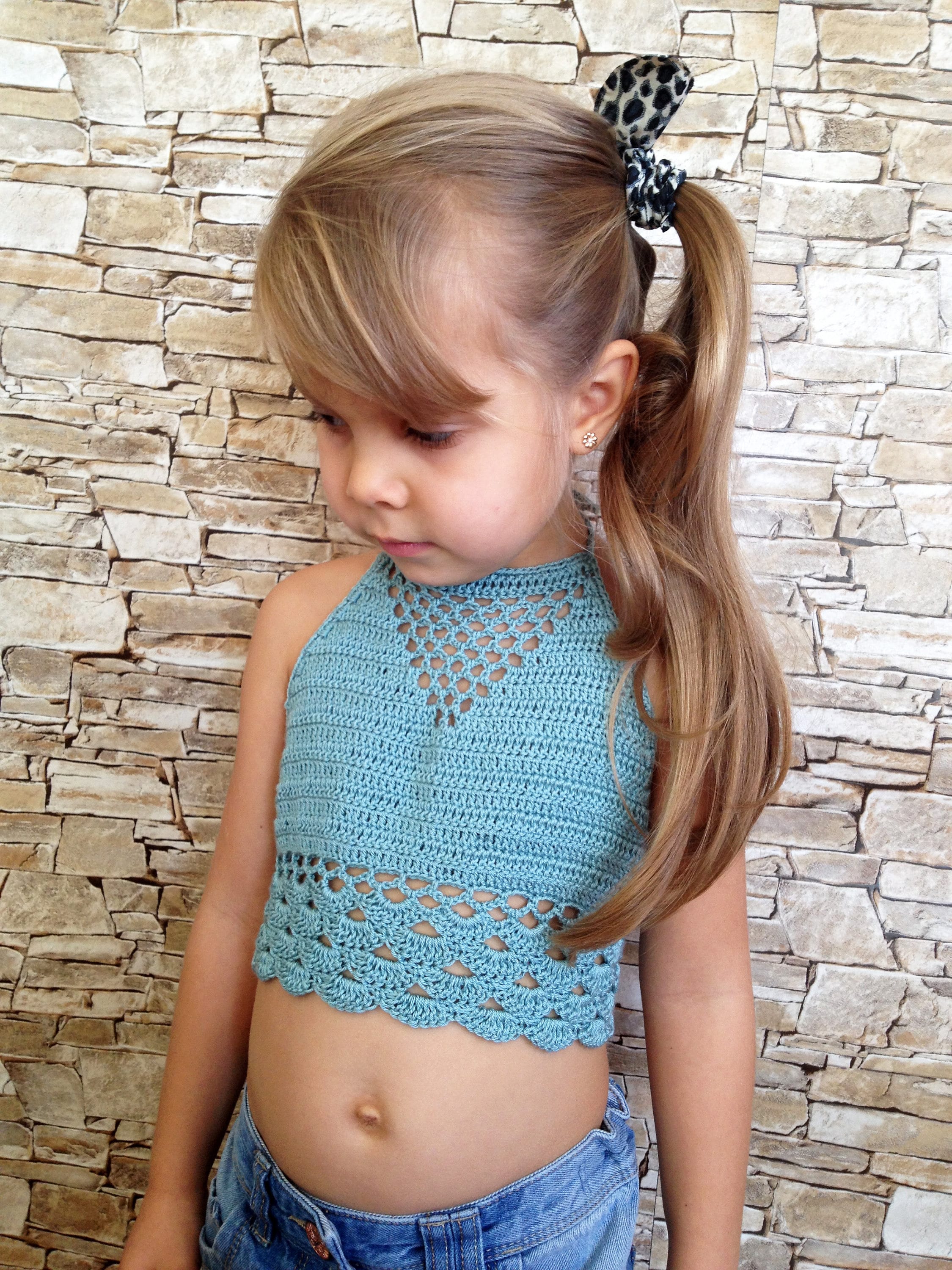 Blue crochet toddler baby top Crocheted open back top Bohemian | Etsy Blue crochet toddler baby top Crocheted open back top Bohemian | Etsy