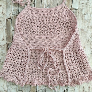 Crochet Top for Little / Toddler Girls in Powder Handmade Kids Clothing ...