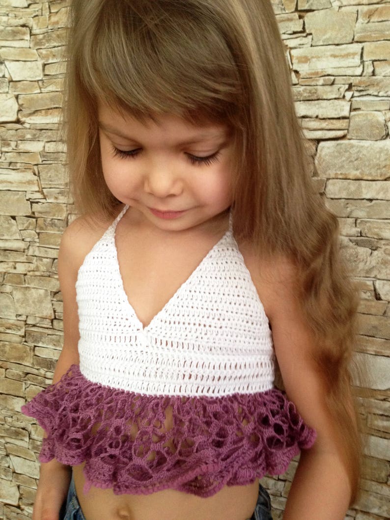 Toddler Baby Top Crochet Ruffles Open Back Top Bohemian White - Etsy Toddler Baby Top Crochet Ruffles Open Back Top Bohemian White - Etsy