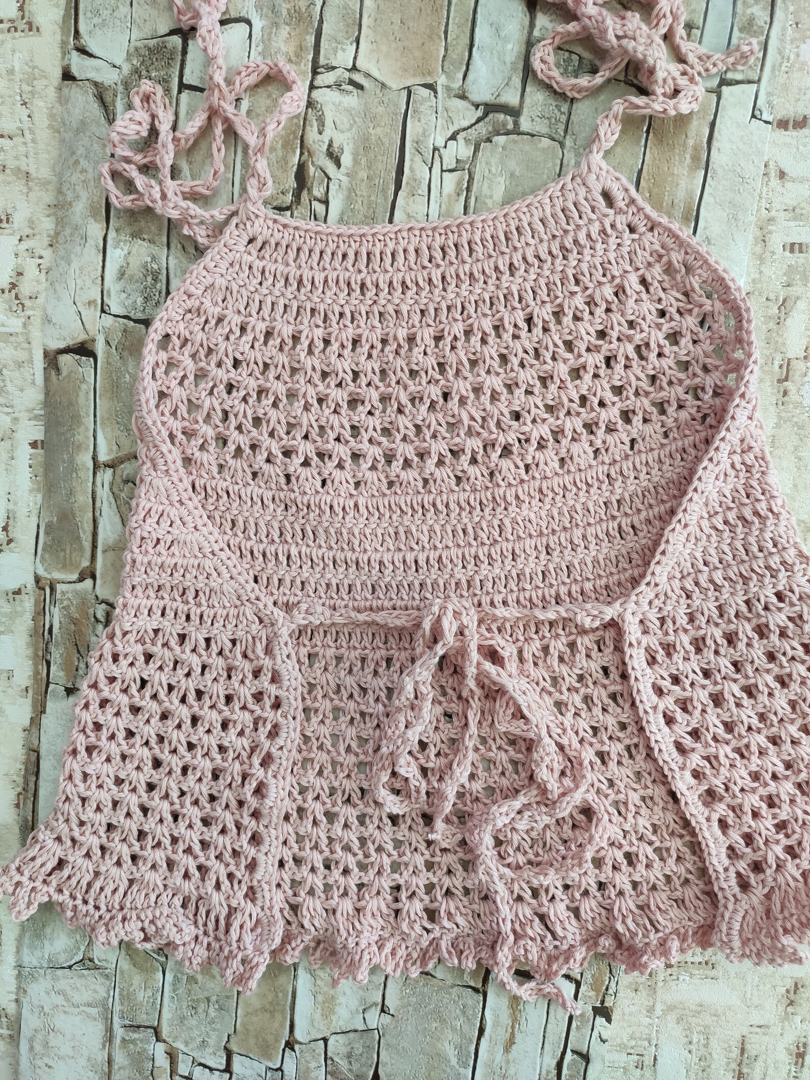 Crochet Top for Little / Toddler Girls in Powder Handmade Kids Clothing ...