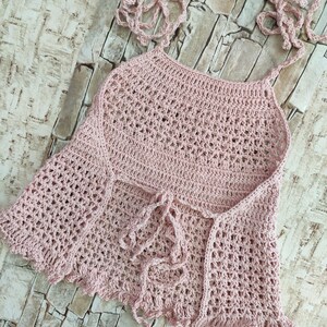 Crochet Top for Little / Toddler Girls in Powder Handmade Kids Clothing ...