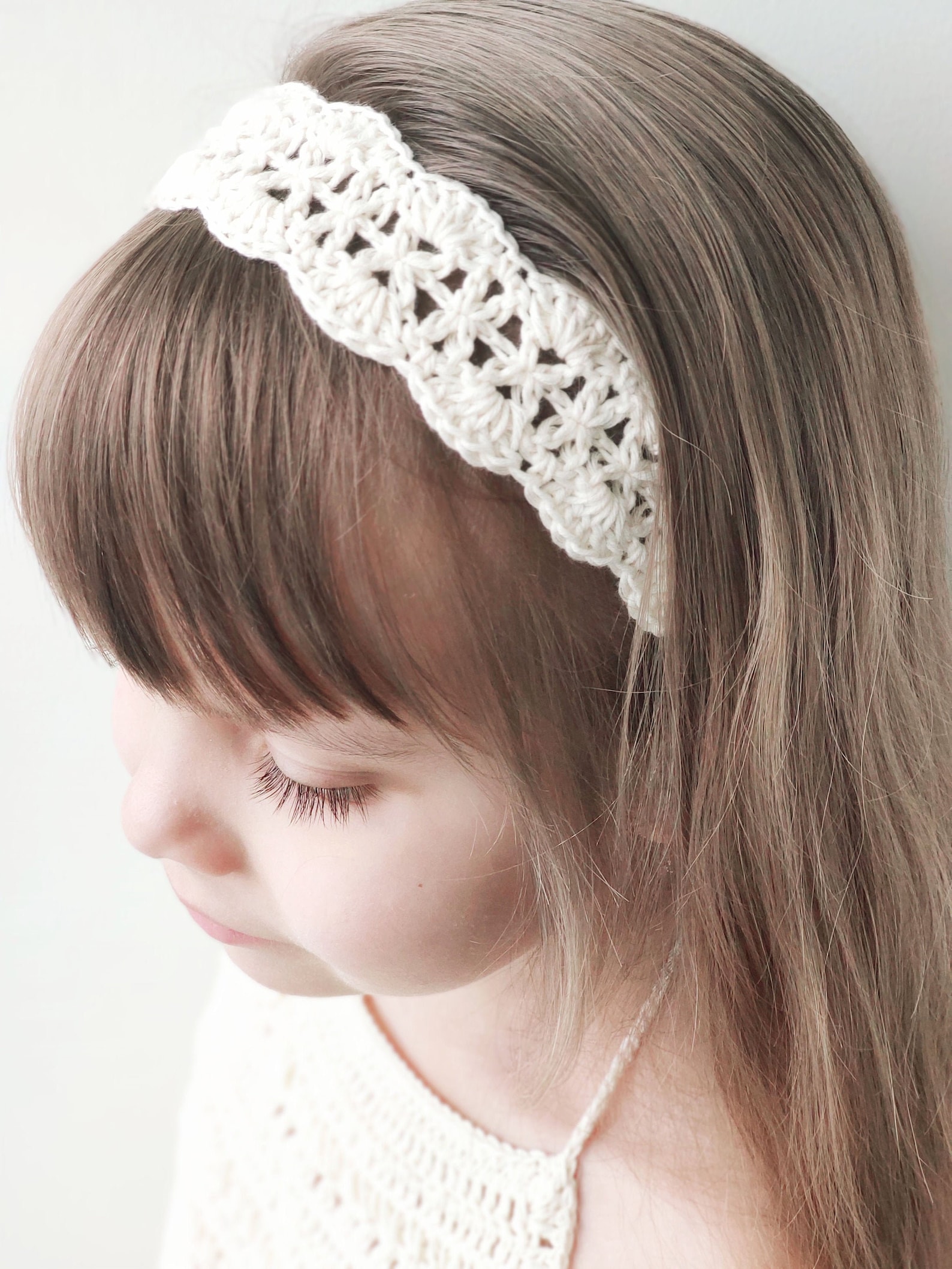 Handmade Crochet Lace Headband for Kids Boho Chic Little Girl | Etsy