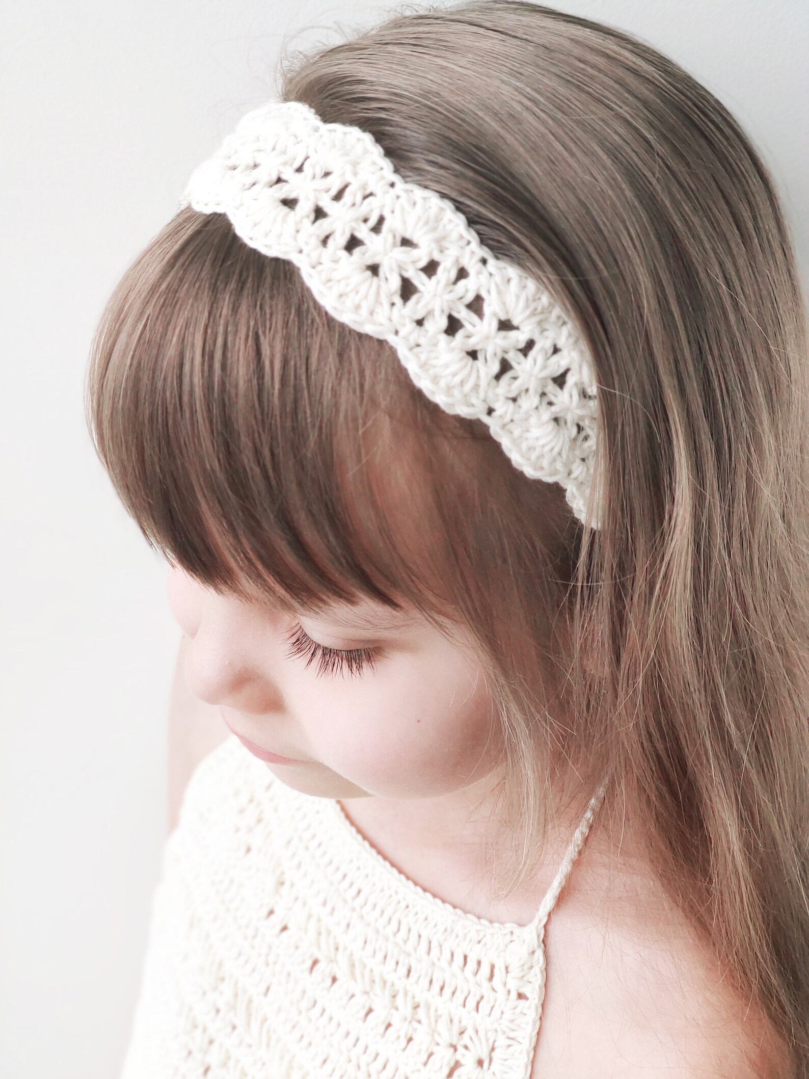 Handmade Crochet Lace Headband for Kids Boho Chic Little Girl | Etsy