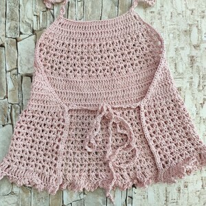 Crochet Top for Little / Toddler Girls in Powder Handmade Kids Clothing ...
