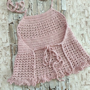 Crochet Top for Little / Toddler Girls in Powder Handmade Kids Clothing ...