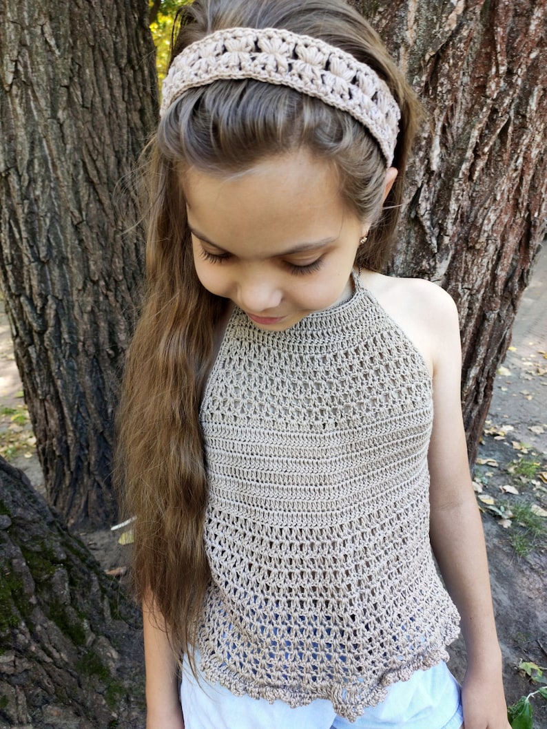 Crochet Top in Taupe for Little Girls Kids Clothing for - Etsy