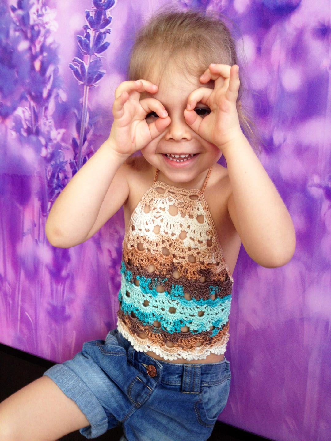 Crochet Top Beach Clothing for Kids Colorful Boho Chic Open - Etsy