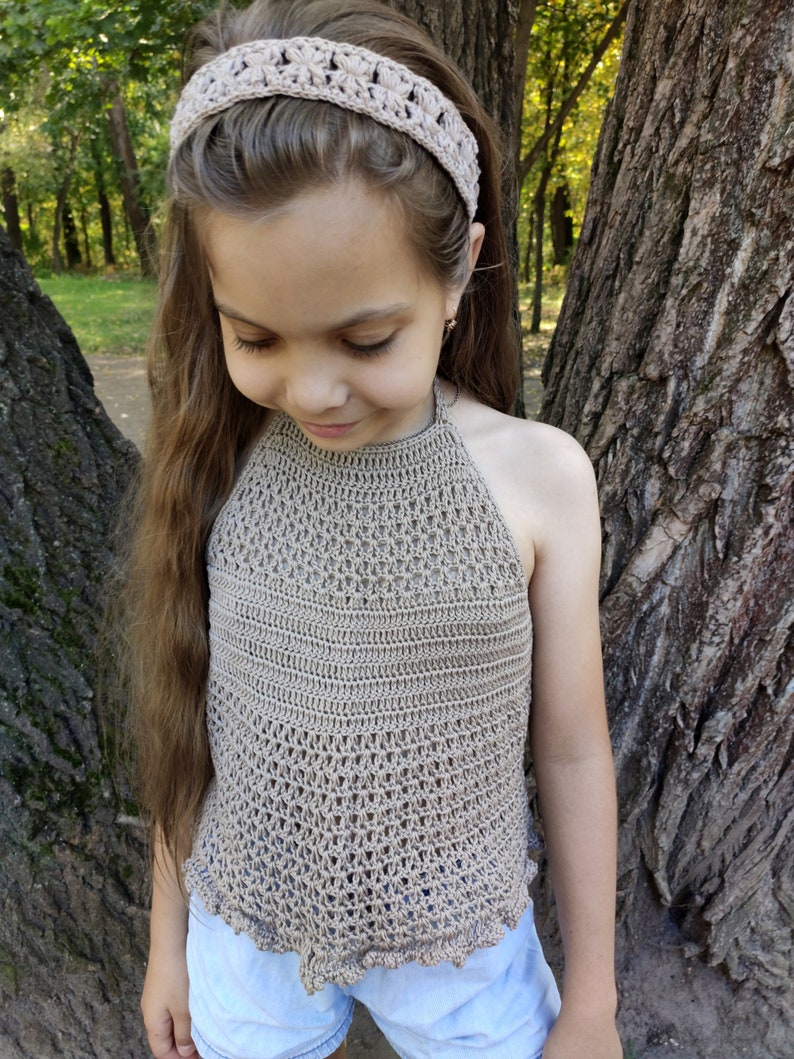Crochet Top in Taupe for Little Girls Kids Clothing for - Etsy