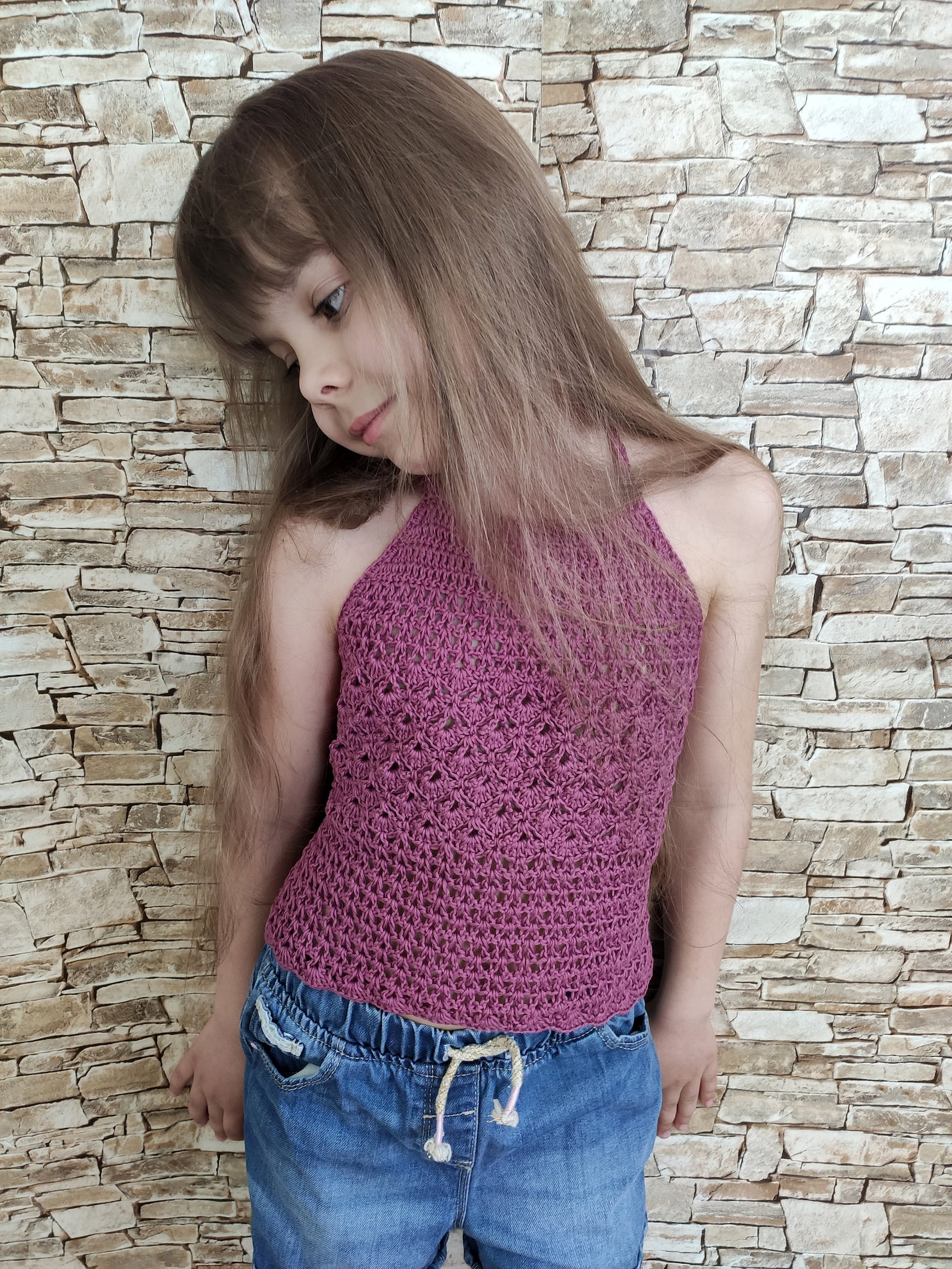 Dry rose crochet top for kids / women's Photoshoot Mommy | Etsy