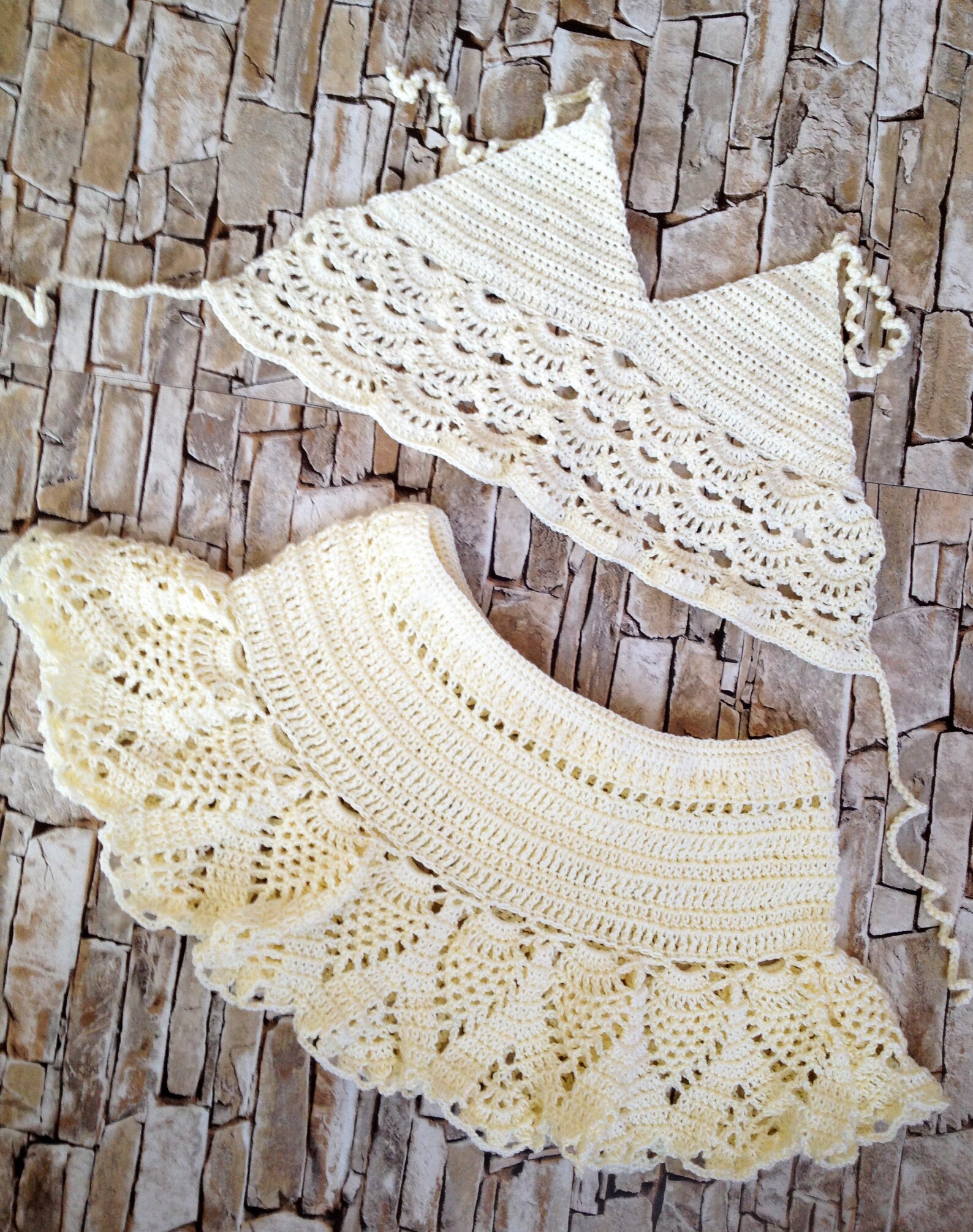 Crochet Toddler Set Top and Skirt Beach Clothing for Kids | Etsy