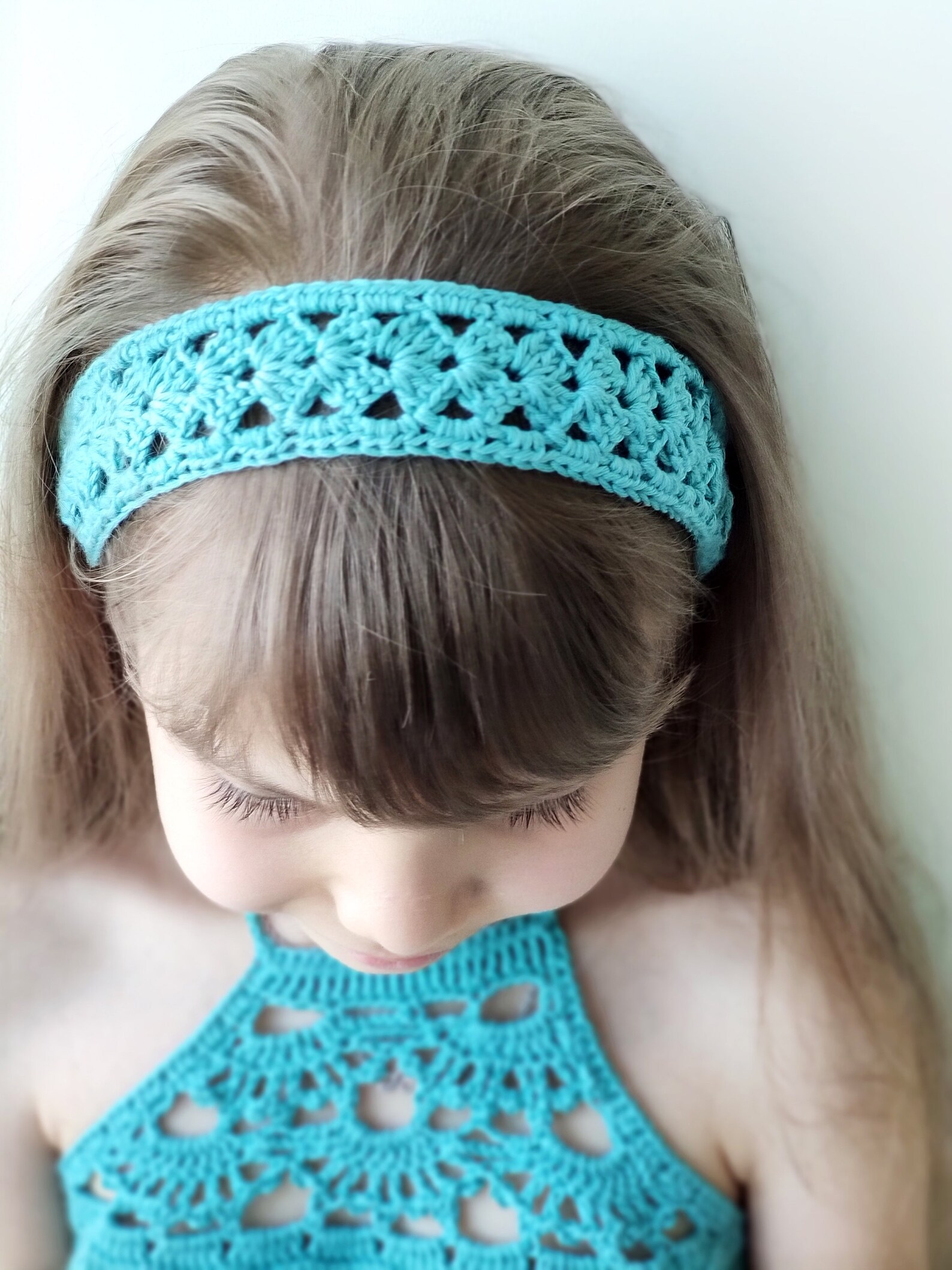 Turquoise Crochet Headband for Little Girls Boho Chic Kids - Etsy