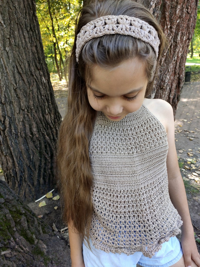 Crochet Top in Taupe for Little Girls Kids Clothing for - Etsy