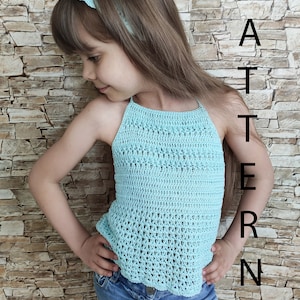 Crochet top for kids Pattern Download Now PDF Crochet halter | Etsy