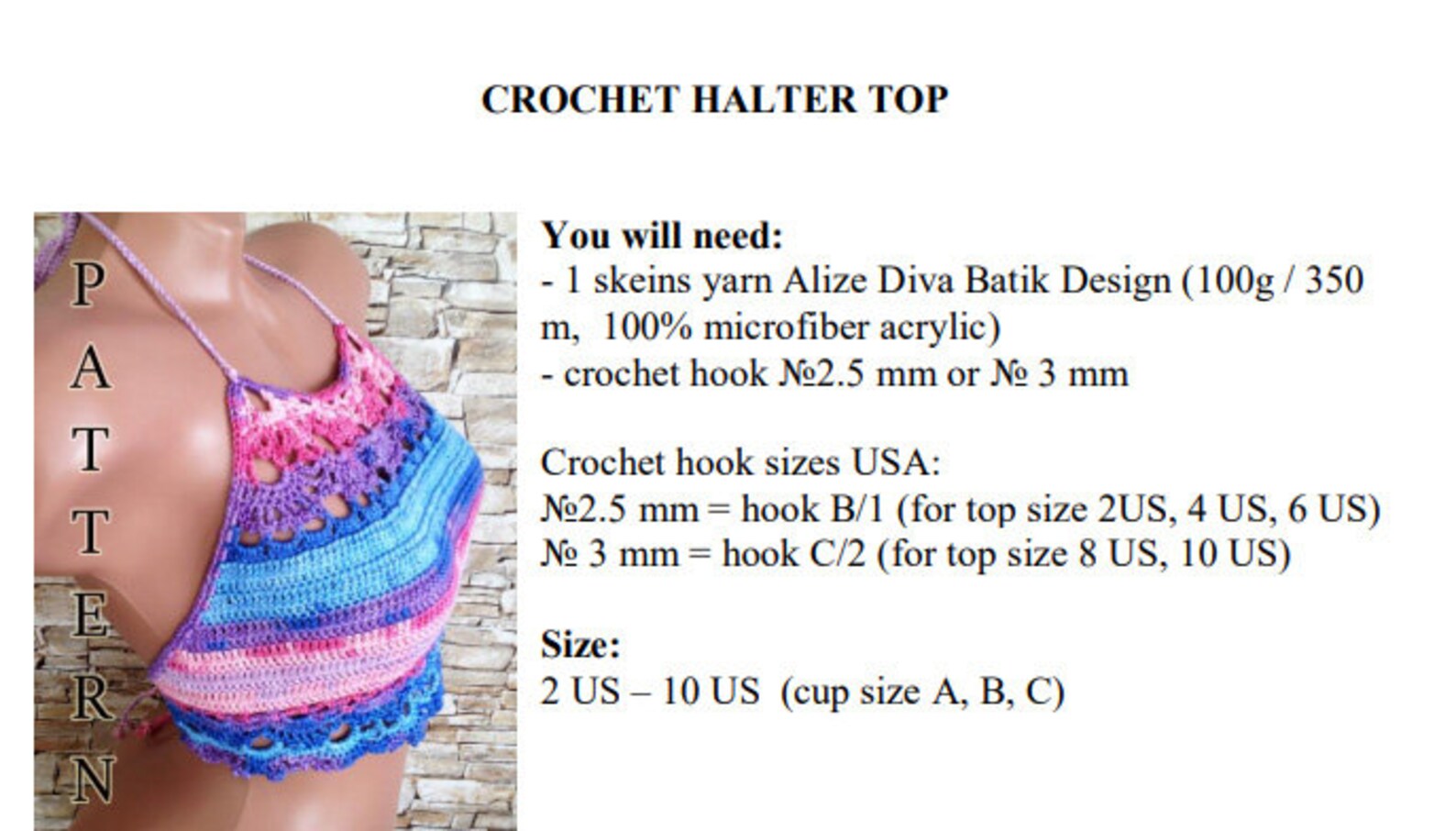 Crochet Top PATTERN High Neck Open Back Women's Top - Etsy