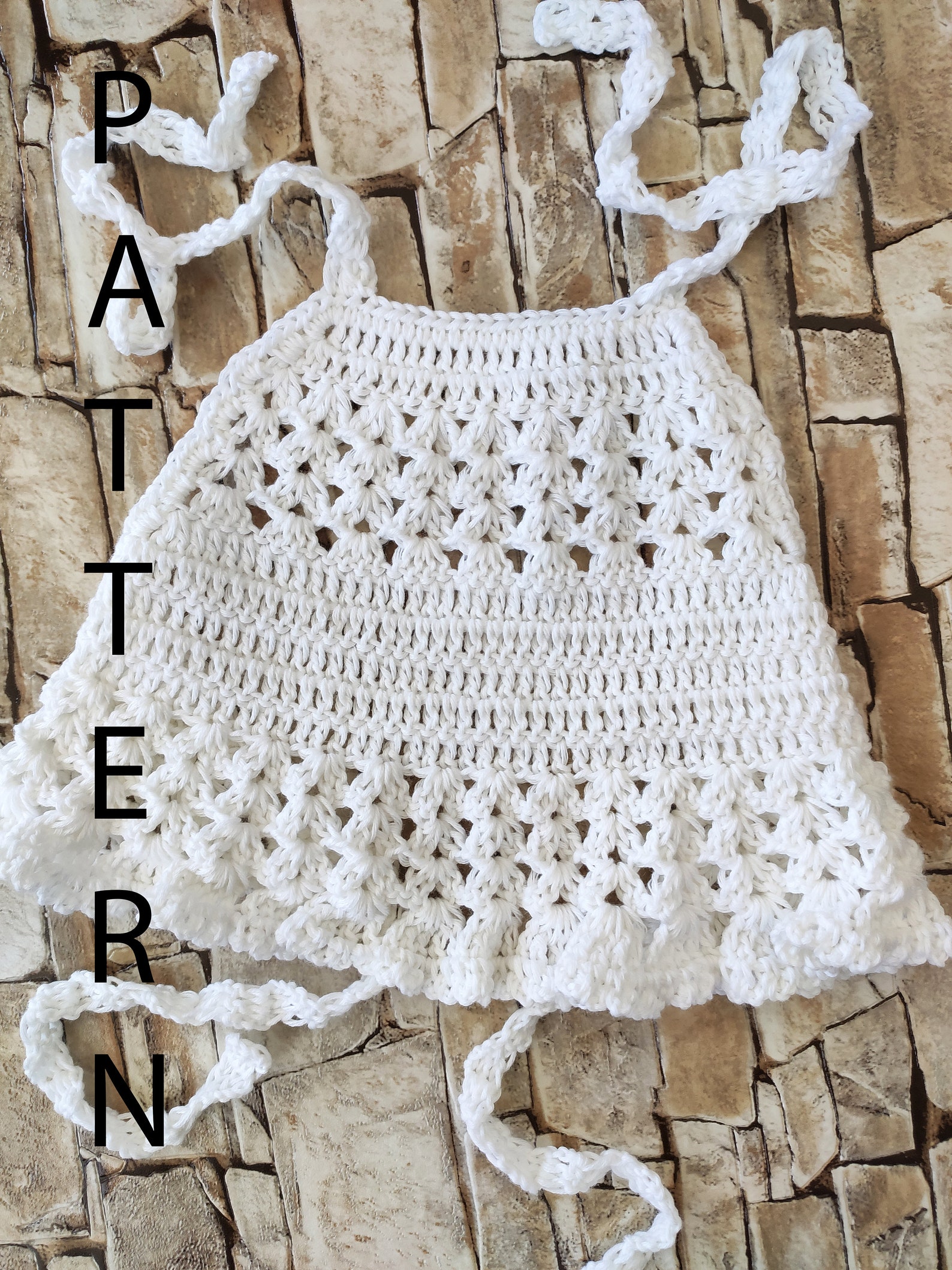 Crochet Baby Top PATTERN White Crop Top for Baby Girls PDF Pattern ...