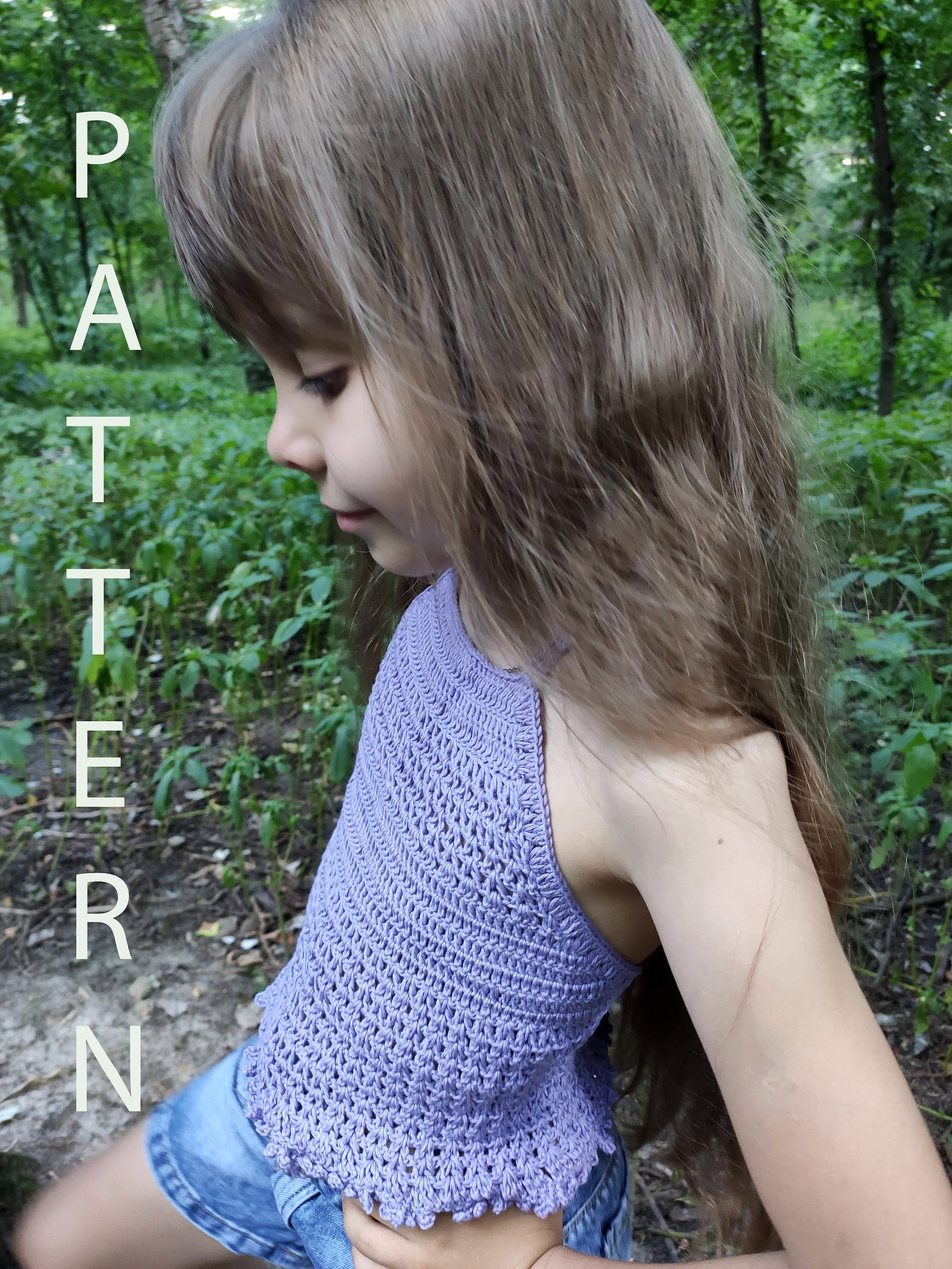 Pattern Crochet Kids Top Download Now Girls Tank Open Back - Etsy