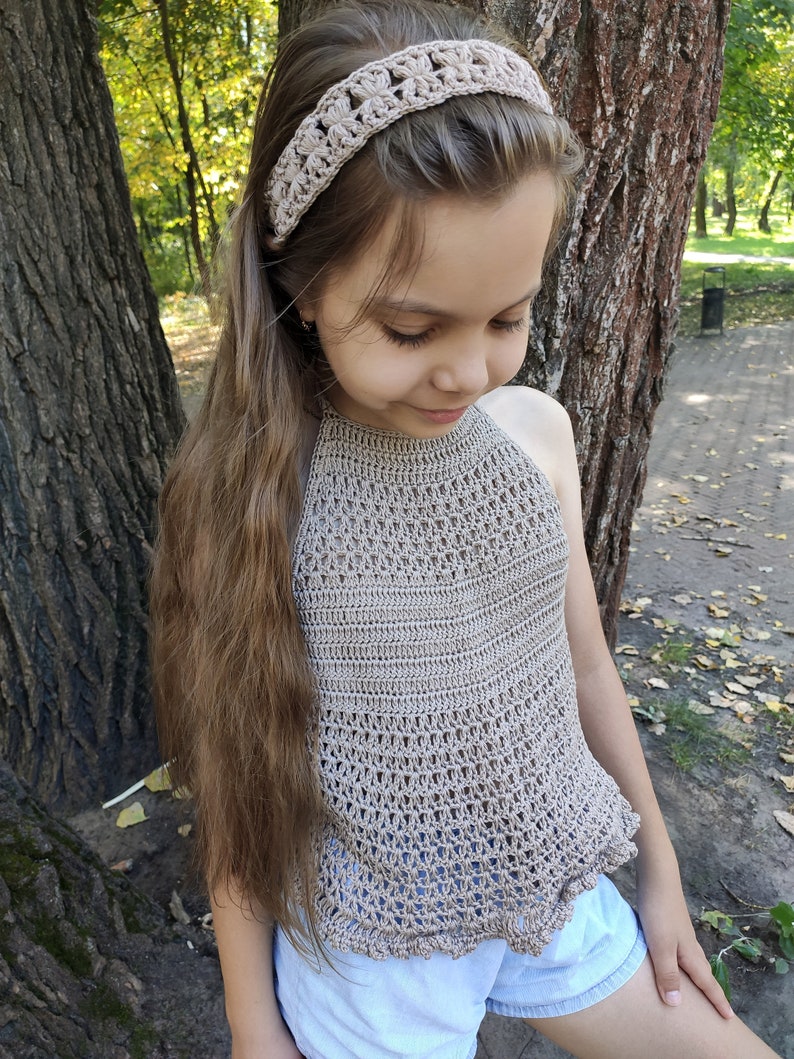Crochet Top in Taupe for Little Girls Kids Clothing for - Etsy